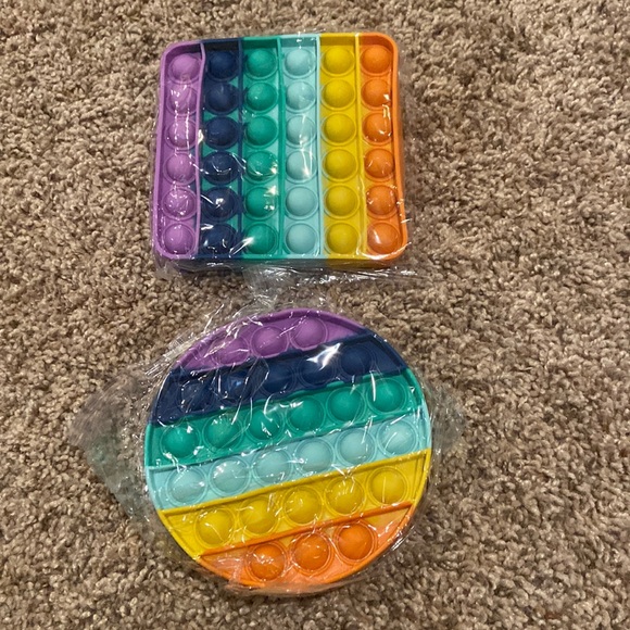 no brand | Toys | 2 Pack Rainbow Popit Fidget It Pop Toy Push Bubble ...